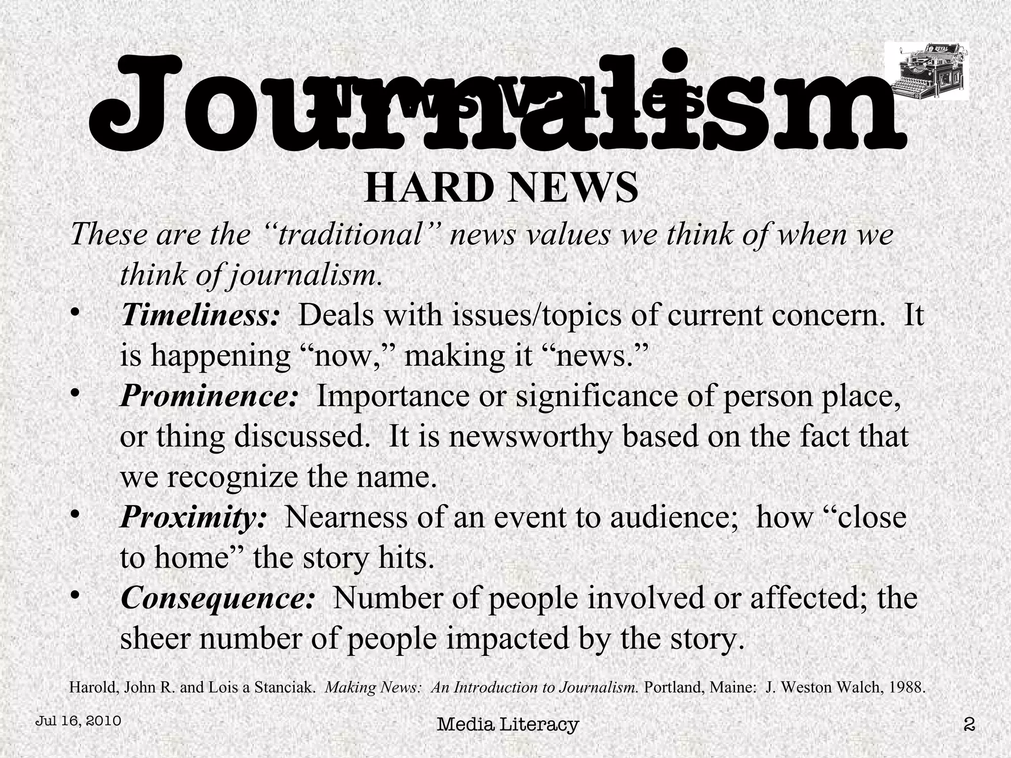 News Values | PPT | Genres