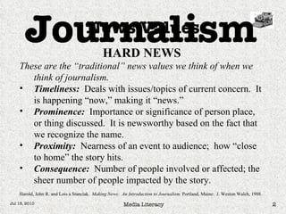 News Values | PPT | Genres