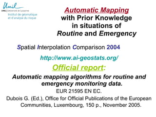 Mapping and classification of spatial data using machine learning: algorithms and software tools ...