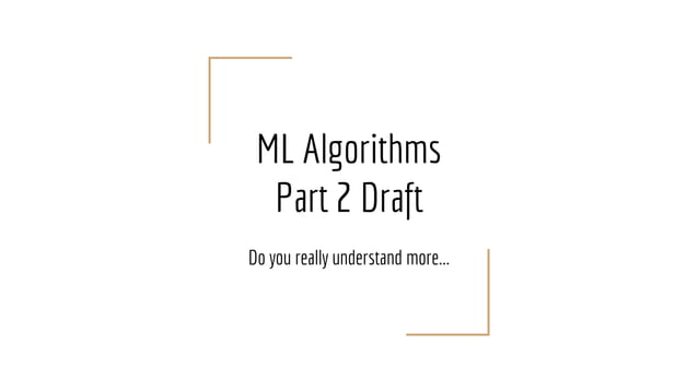 Machine Learning Algorithms Review(Part 2) | PPT
