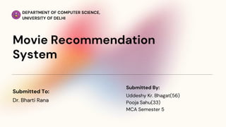 movie recommender system using vectorization and SVD tech | PPTX