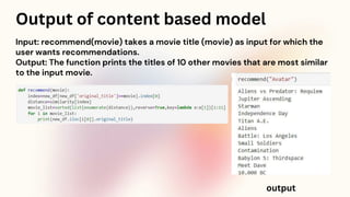 movie recommender system using vectorization and SVD tech | PPTX