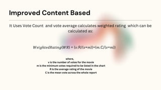 movie recommender system using vectorization and SVD tech | PPTX