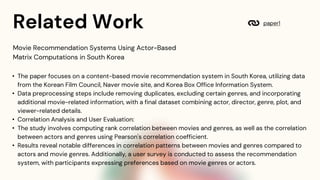 movie recommender system using vectorization and SVD tech | PPTX