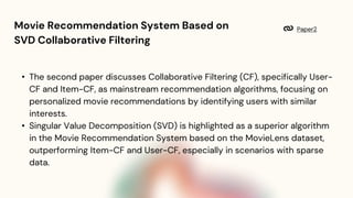 movie recommender system using vectorization and SVD tech | PPTX