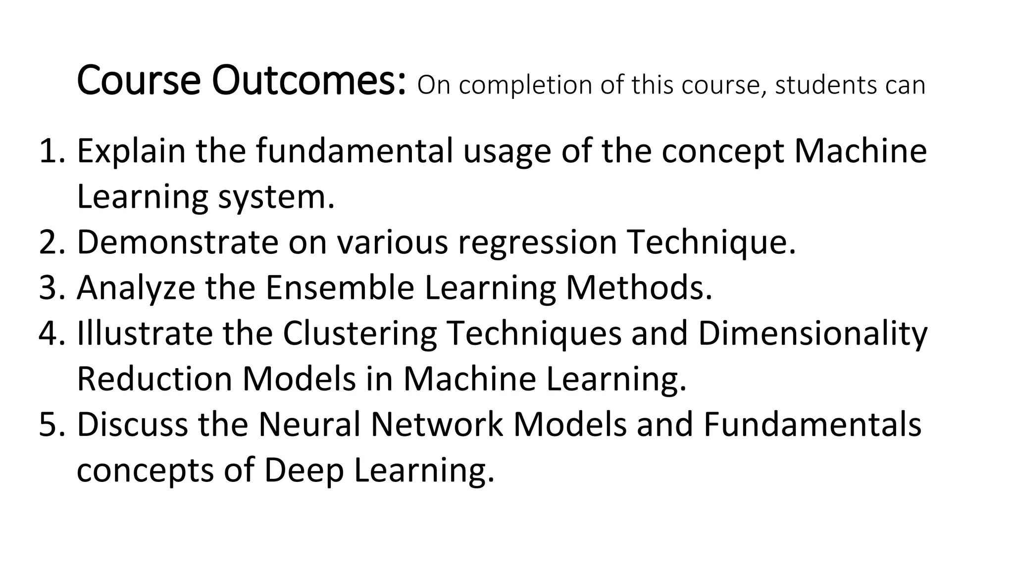 Machine learning ppt unit one syllabuspptx | PPTX