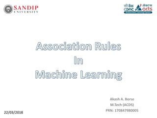 Association Rules in Machine Learning | PPTX
