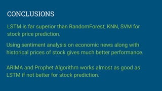 Stock Price Prediction Using Time Series and Sentiment Analysis | PPTX