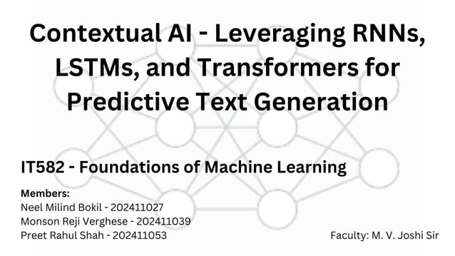 ML Project Presentation - Predictive text input generation | PDF