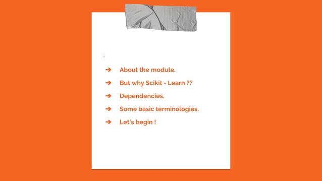 Introduction to Machine Learning in Python using Scikit-Learn | PPT