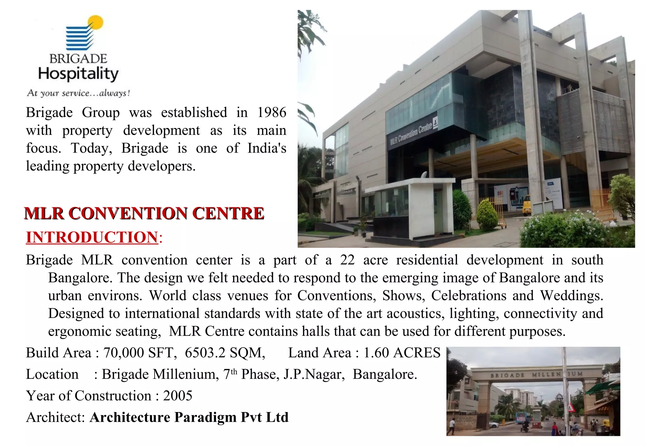 Mlr convention centre, bangloor. | PPT