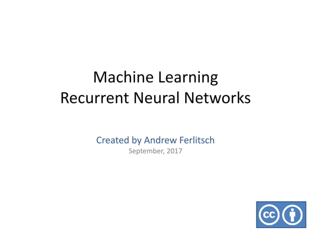 Machine Learning - Introduction to Recurrent Neural Networks | PPTX