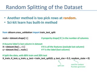 Machine Learning - Splitting Datasets | PPTX