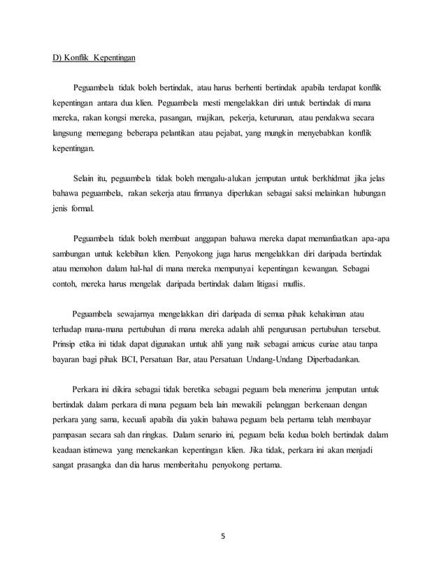 Liabiliti atau Kod etika Peguambela dan Peguamcara | DOCX