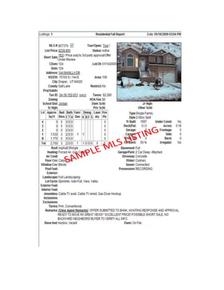 Mls sample listing | DOCX