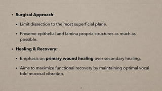 Microlaryngeal Surgery for Benign Vocal Cord Lesions | PDF