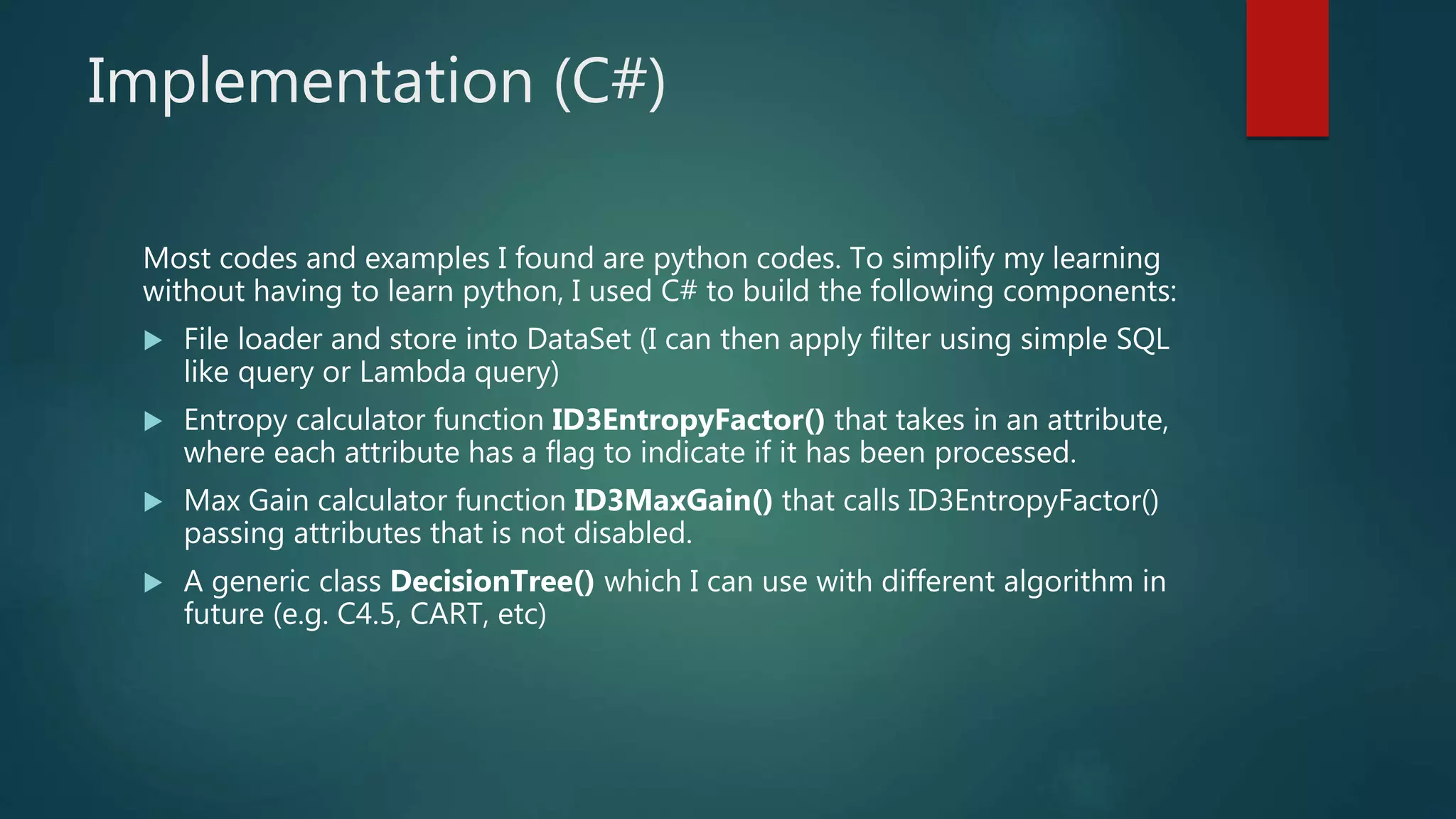 Ml study notes id3 | PPT
