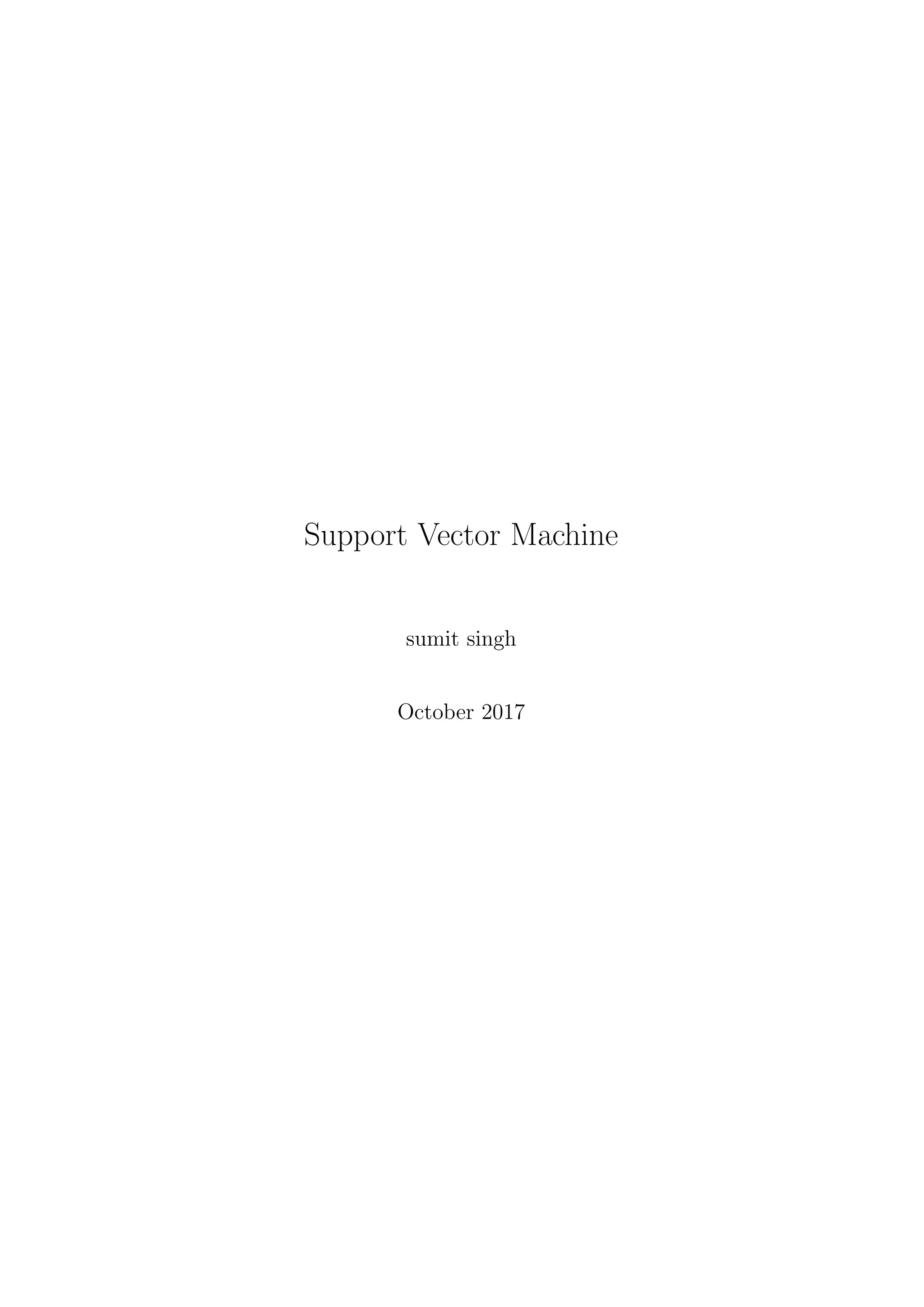 Supporting Vector Machine | PDF