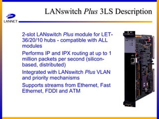 LANNET Lanswitch Plus 3LS Multilayer IP/IPX Switch Presentation | PPT