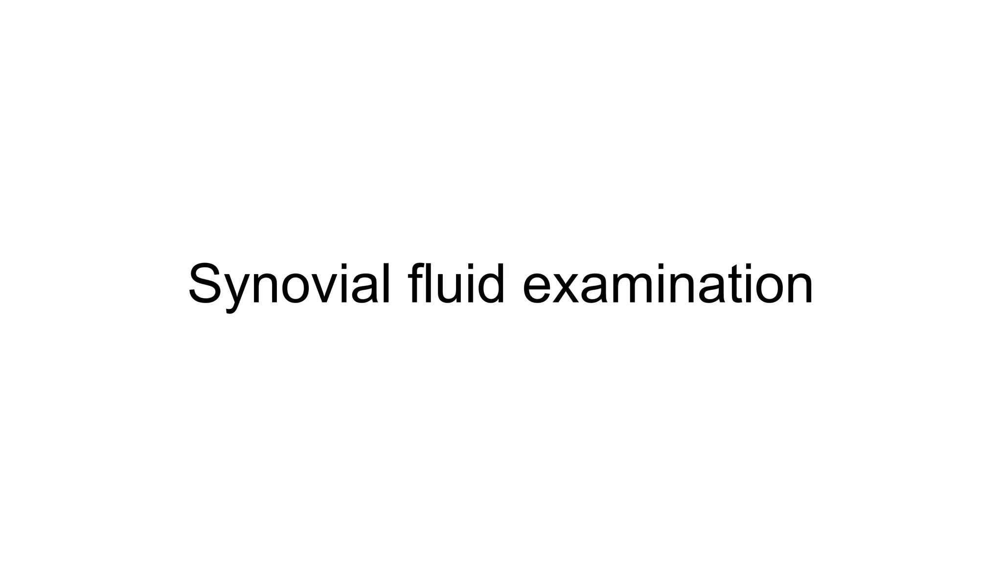 Examination of Body Fluids - Pathology - MLT, ATOT, RDT | PPTX
