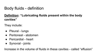 Examination of Body Fluids - Pathology - MLT, ATOT, RDT | PPTX