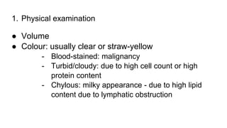Examination of Body Fluids - Pathology - MLT, ATOT, RDT | PPTX
