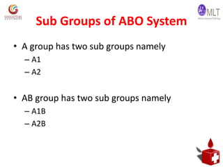 Blood Group system & Hemolytic Disease of New born | PPTX