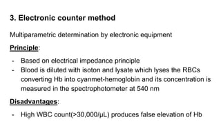 Hemoglobin Estimation - Methods other than Sahli's - Pathology - MLT ...