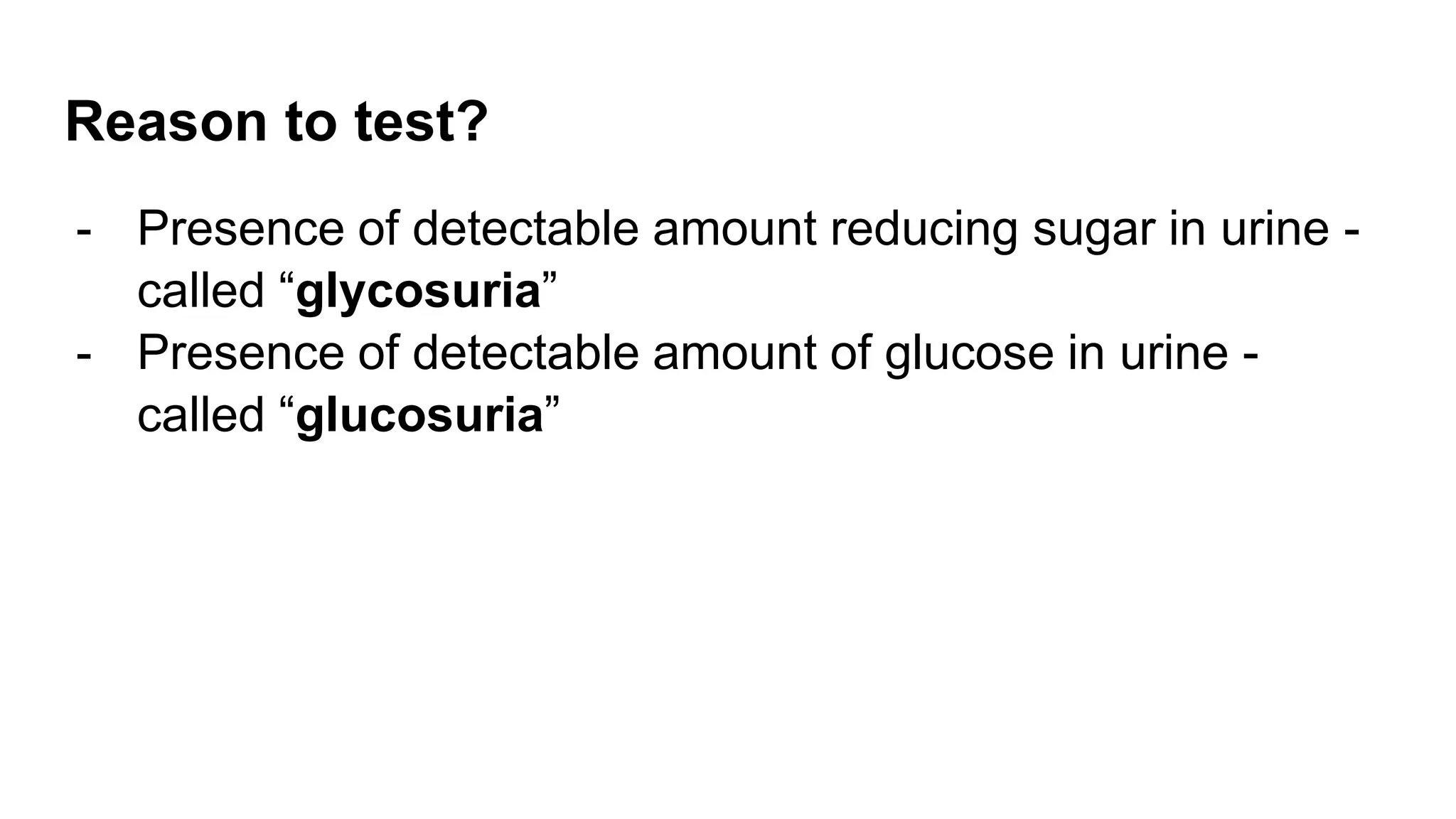 Urine analysis - Reducing Sugar | PPT