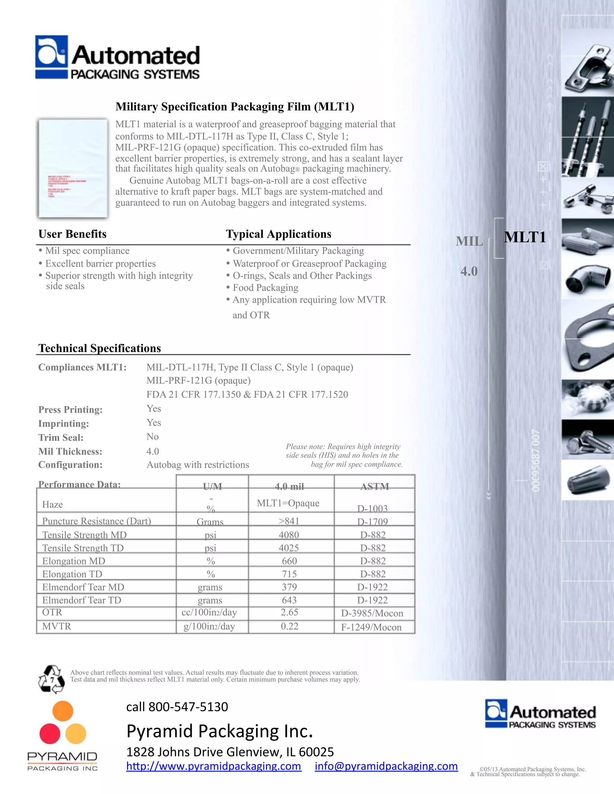 Military Specification Packaging Film (MLT1) | PDF | Business ...