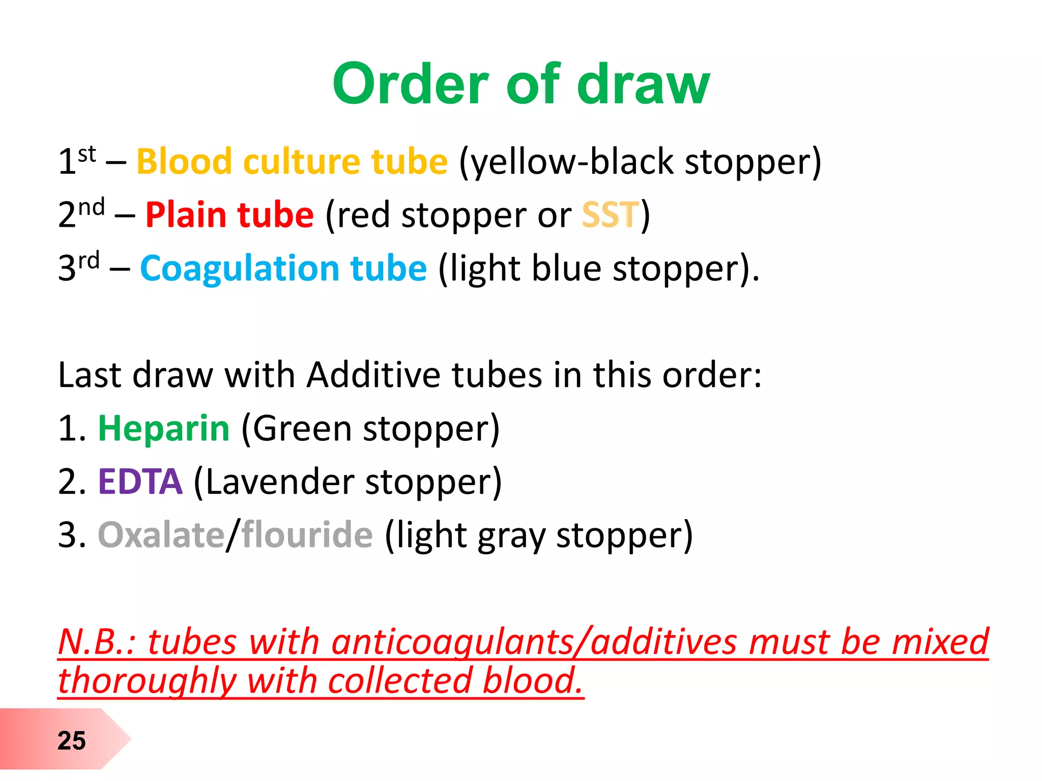 Blood collection, handling, and anticoagulants | PDF
