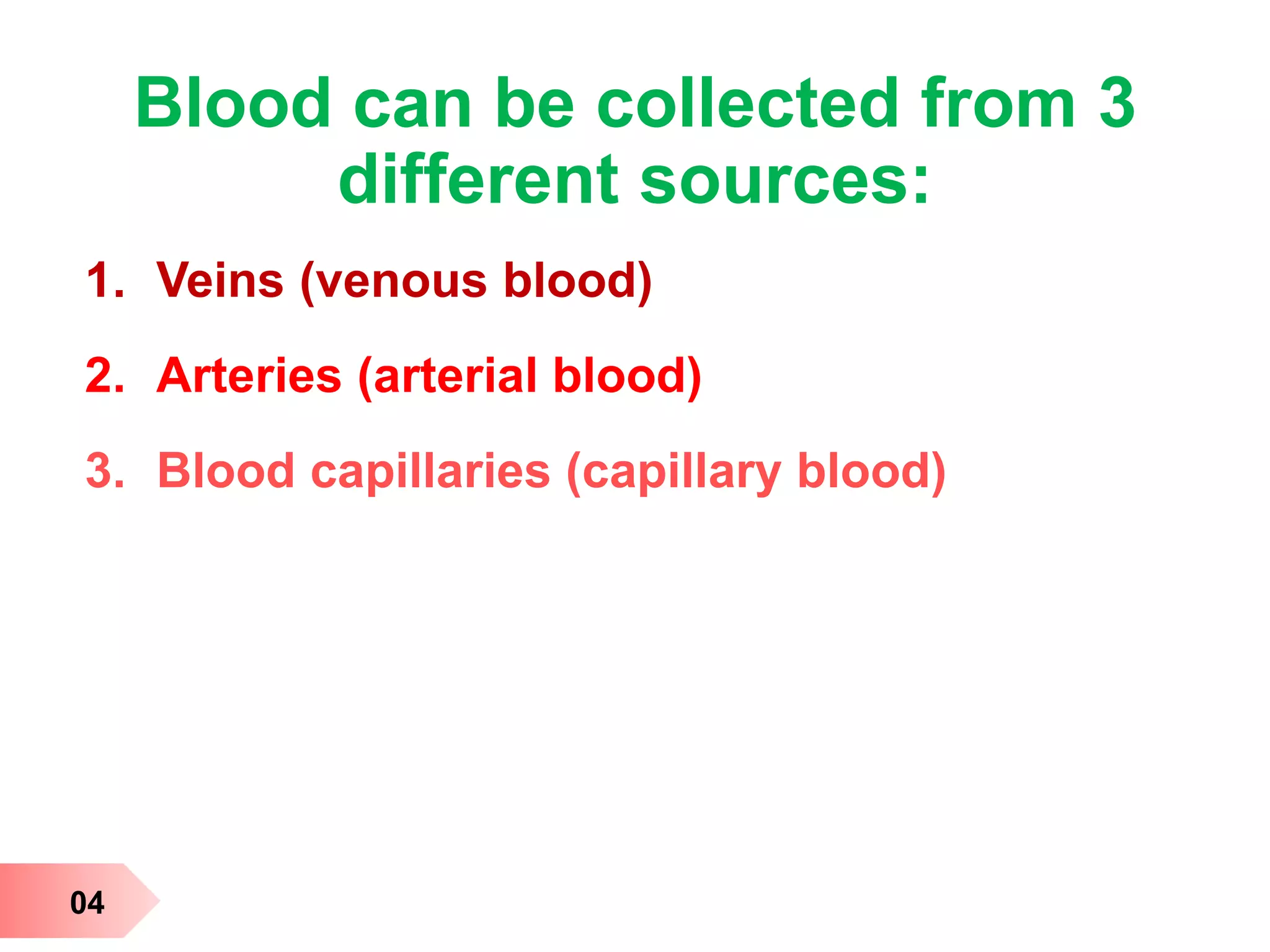 Blood collection, handling, and anticoagulants | PDF