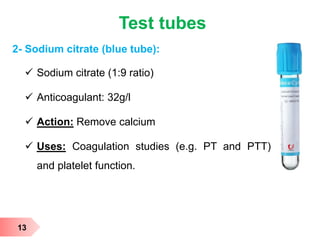 Blood collection, handling, and anticoagulants | PDF