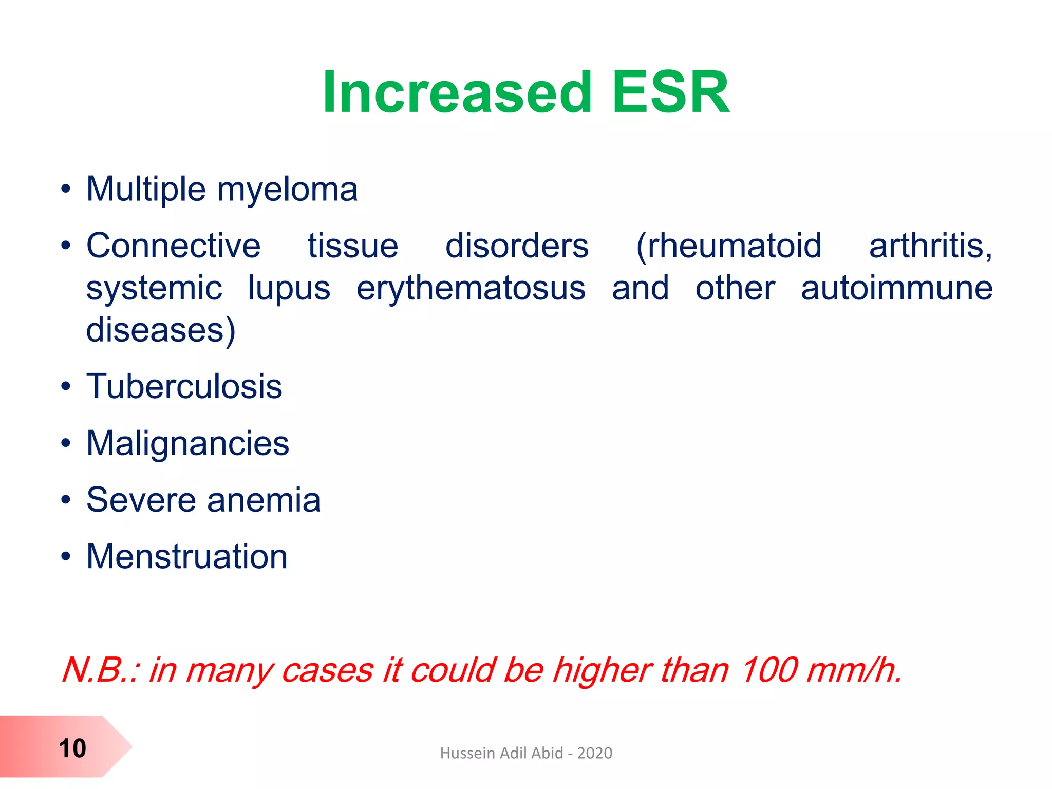 Erythrocyte Sedimentation Rate (ESR) | PDF