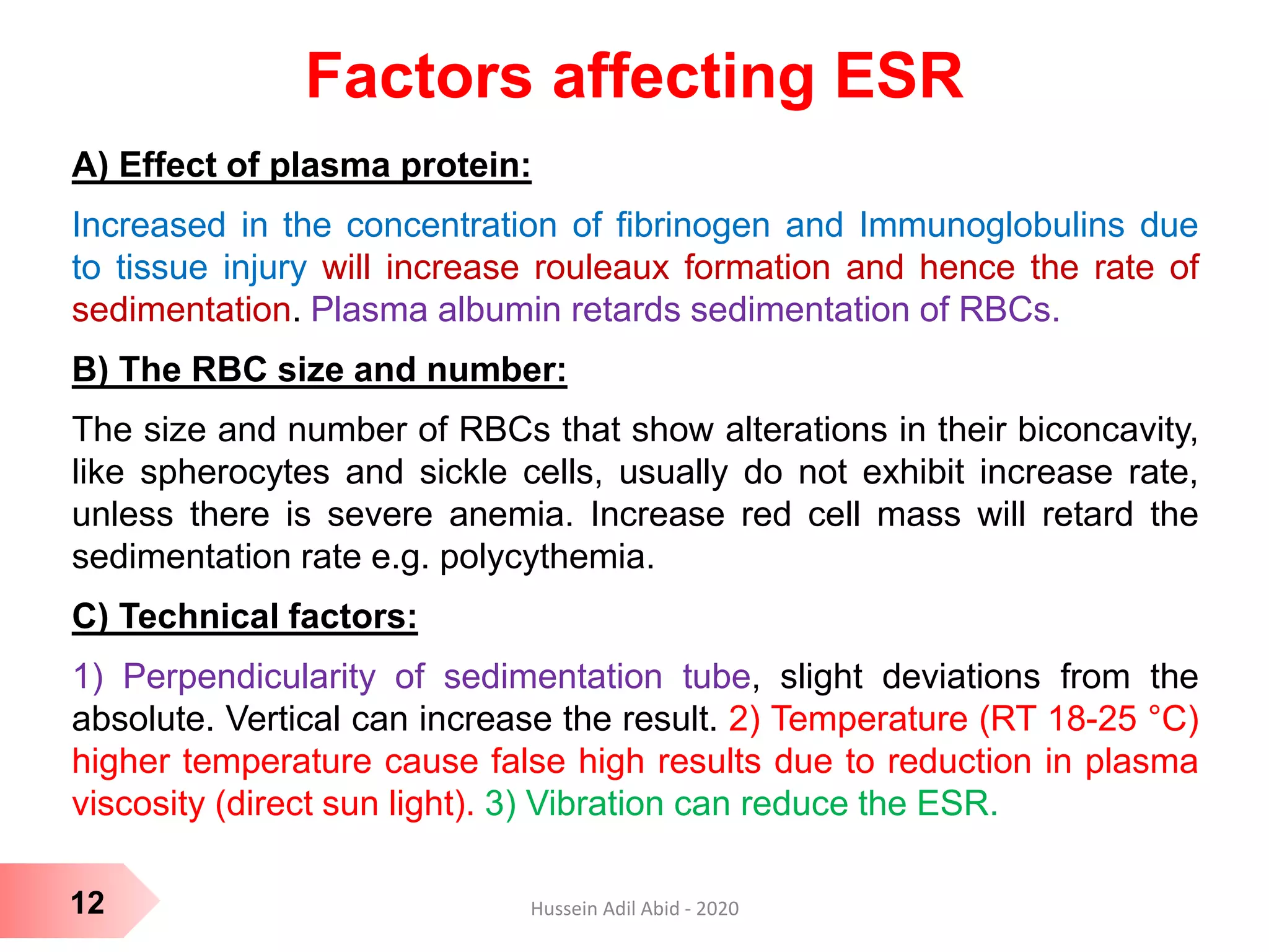 Erythrocyte Sedimentation Rate (ESR) | PDF