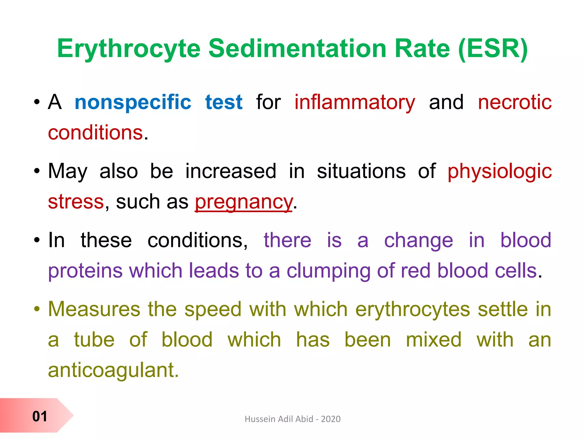 Erythrocyte Sedimentation Rate (ESR) | PDF
