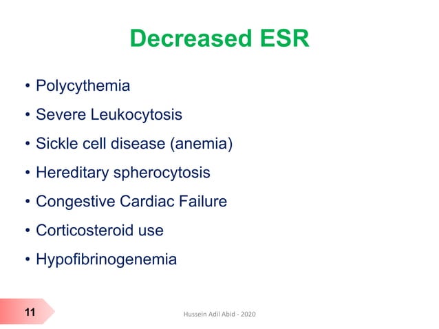 Erythrocyte Sedimentation Rate (ESR) | PDF | Blood Disorders | Diseases and Conditions