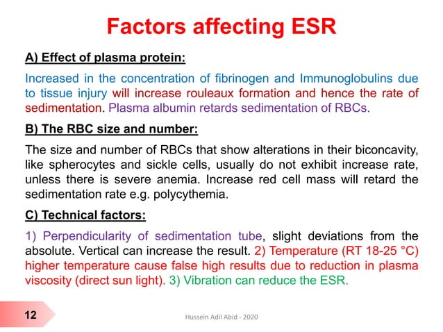 Erythrocyte Sedimentation Rate (ESR) | PDF | Blood Disorders | Diseases ...
