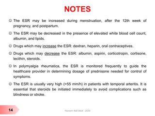 Erythrocyte Sedimentation Rate (ESR) | PDF
