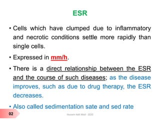 Erythrocyte Sedimentation Rate (ESR) | PDF