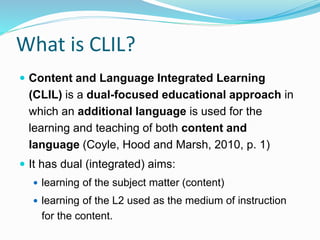 An introduction to content and language integrated learning | PPTX
