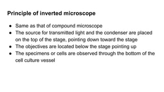 Invertoscope or Inverted microscope - Pathology - MLT | PPTX | Photography | Arts and Crafts