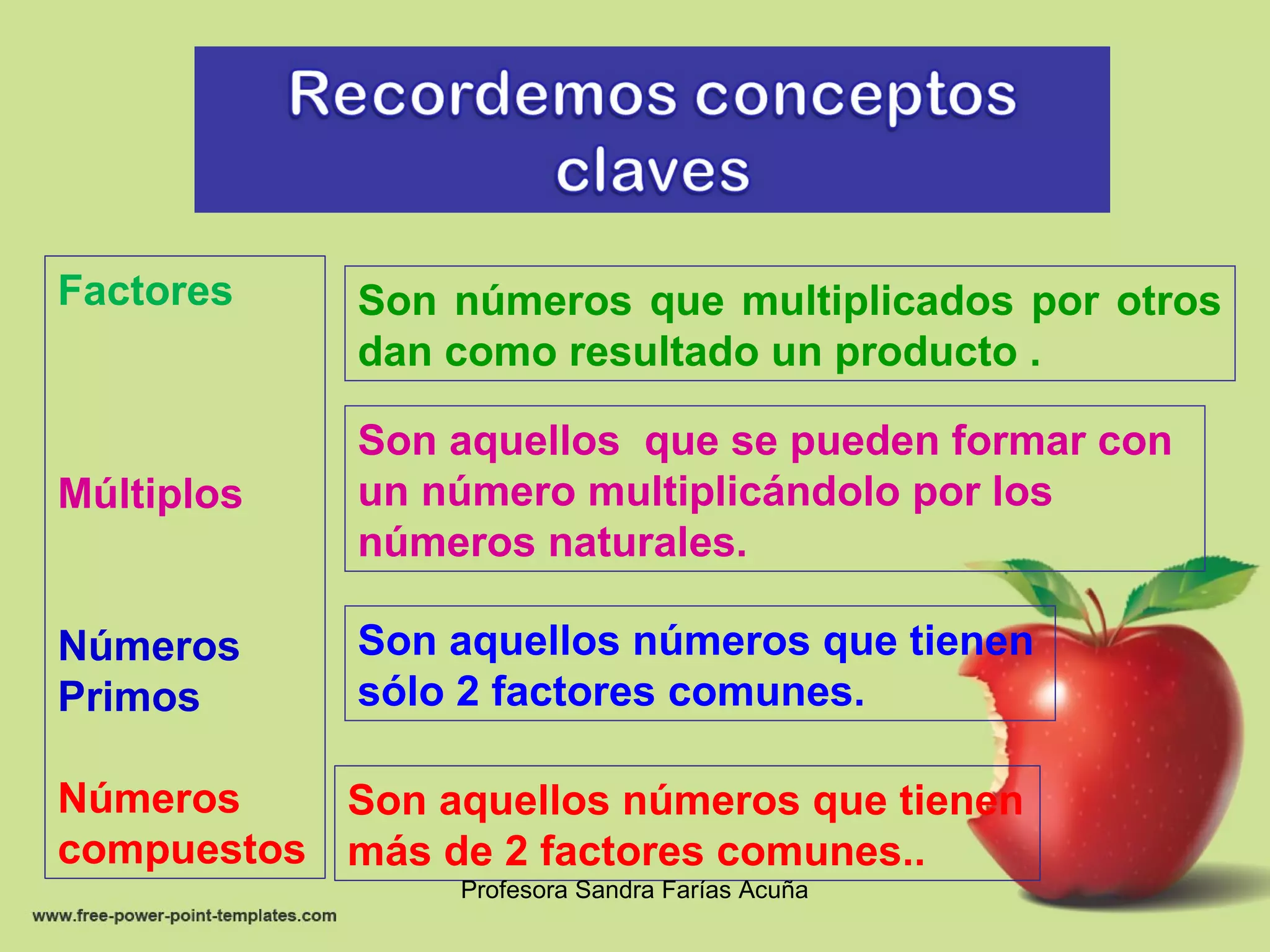 Múltiplos,factores,números primos y compuestos | PPT