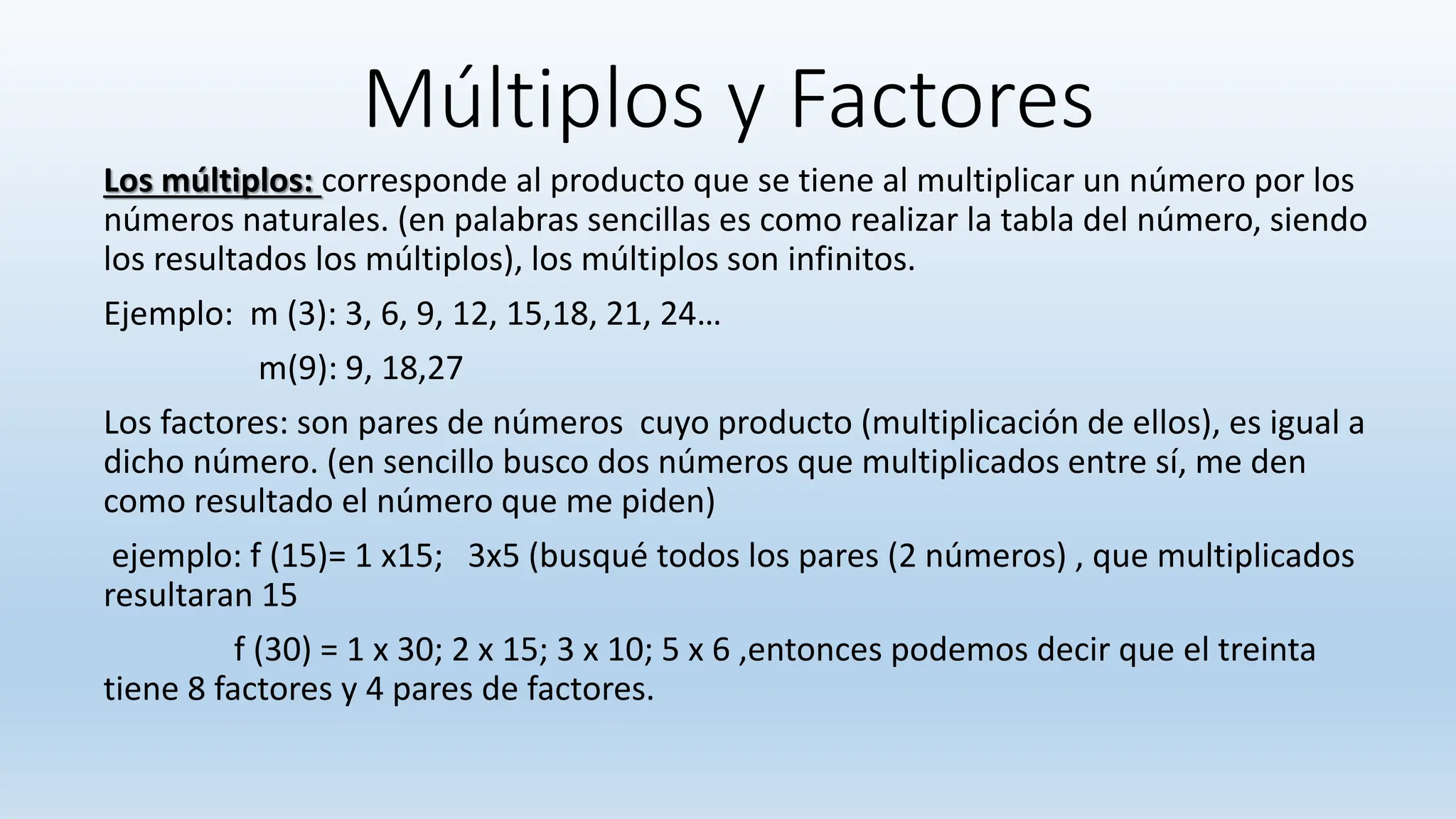Múltiplos-y-Factores curso sexto año basico | PPTX