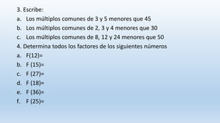Múltiplos-y-Factores curso sexto año basico | PPTX