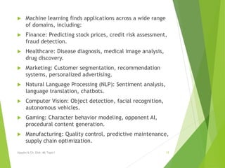 MLT unit 1- Introduction To Machine Learning And types Of ML , Cross Validation | PPT