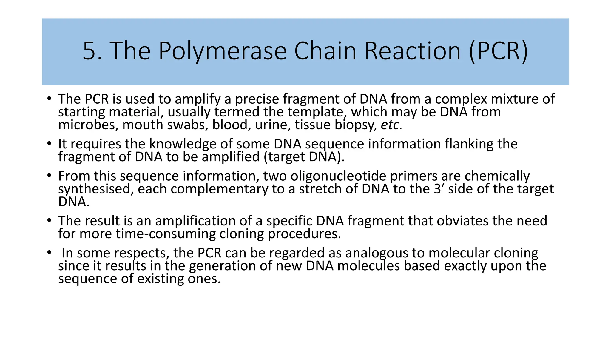 PCR (polymerase chain reaction) lecture. | PPT