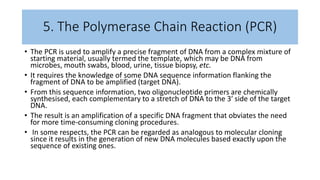 PCR (polymerase chain reaction) lecture. | PPT
