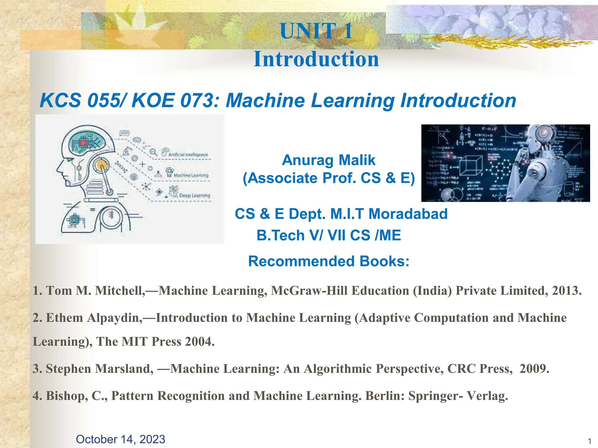 ML Unit 1 CS.ppt | Board Games and Puzzles | Games and Puzzles