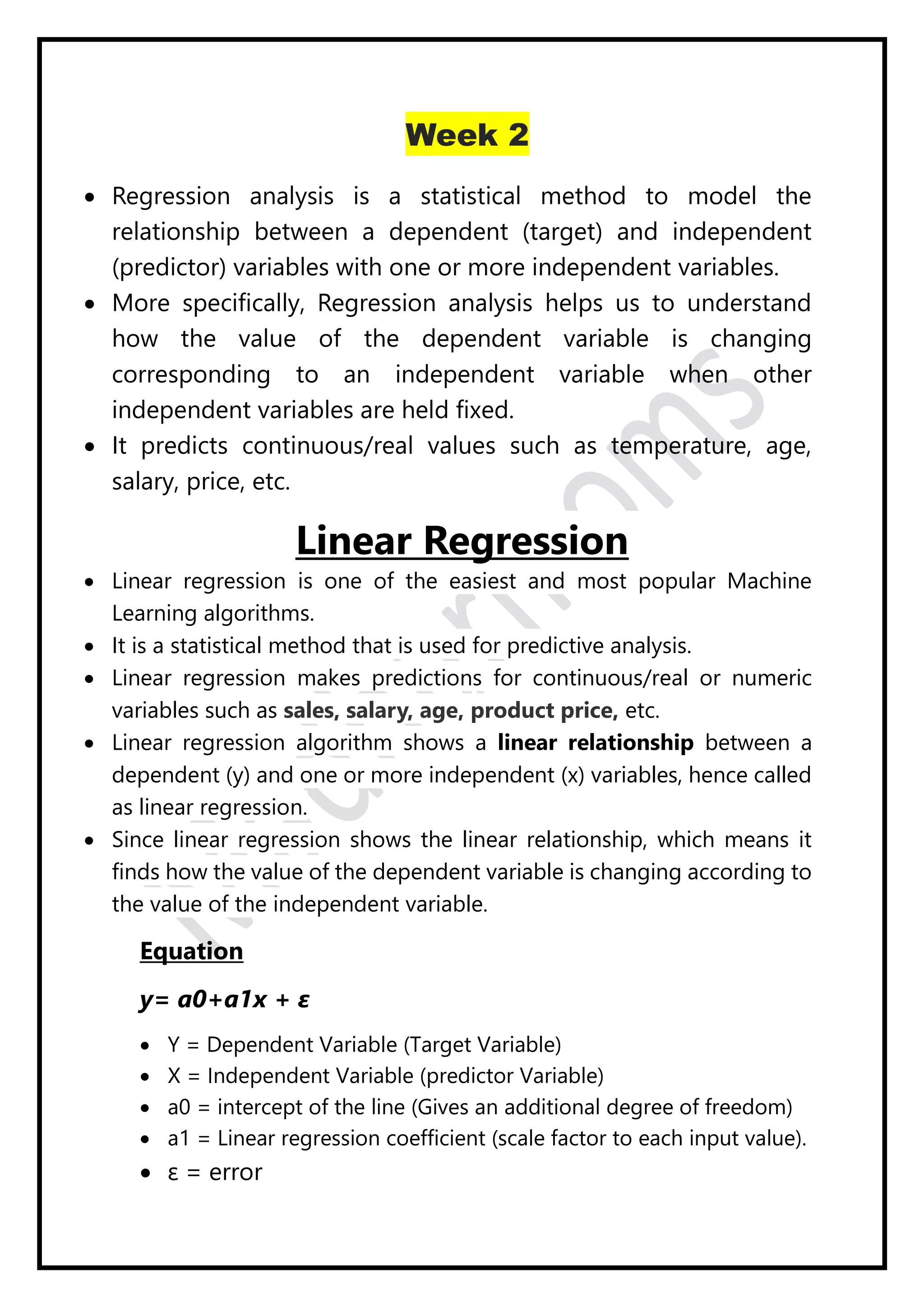 NPTEL Machine Learning Week 2.docx